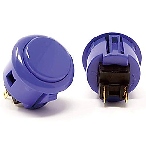 Sanwa 6 pcs OBSF-30 Original Push Button 30mm - for Arcade Jamma Video Game & Arcade Joystick Games Console (Dark Blue), Use for Arcade Game Machine Cabinet S@NWA