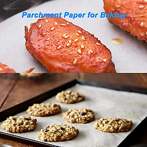 Nonstick Parchment Paper Roll for Baking, Reusable Food Grade Waterproof&Oilproof Wax Paper, 12" x 66' Heavy Duty Roasting Pan Liner for Oven Air Fryer Kitchen Barbecue[White]
