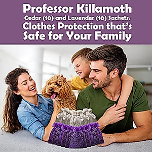 Cedar Chips and Lavender Sachets (20 Pack) - Stop Clothes Damage - Cedar and Lavendar Home Fragrance Sachets for Drawers and Closets