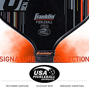 Franklin Sports Pro Pickleball Paddle - Signature Series 13MM Pickleball Paddle with MaxGrit Technology - Black/Orange