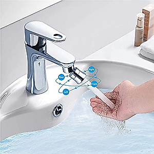 Kitchen Sink Faucet Aerator 360° Swivel 2 Spray Function Soft Bubble Stream/Strong Sprayer Faucet Tap Aerator Replacement Chrome 1.8GPM Flow Rate 15/16-27UNS-2A- Male Thread（One Piece）