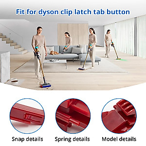 SuperDi Vacuum Cyclone Red Canister Button Release Catch Clips Compatible with Dyson DC41, DC43 DC65