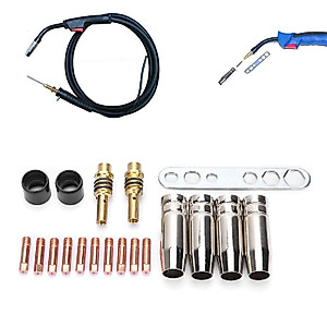 Welder Contacts, 19Pcs Torch Welding Accessories Kit M-I-G Welder Contacts 15AK Welding Accessory Nozzle Car Repair Tool