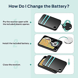 Key Finder, Esky 80dB RF Item Locator with 100ft Working Range, Wireless Wallet Tracker with 1 Transmitter and 6 Receivers for Finding Key, Remote, Pet and Wallet, Batteries Included-Black