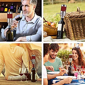 NutriChef Wine Dispenser, Automatic Electric Wine Aerator Pourer w/ Metal Decanter Spout for Red and White Wine Small