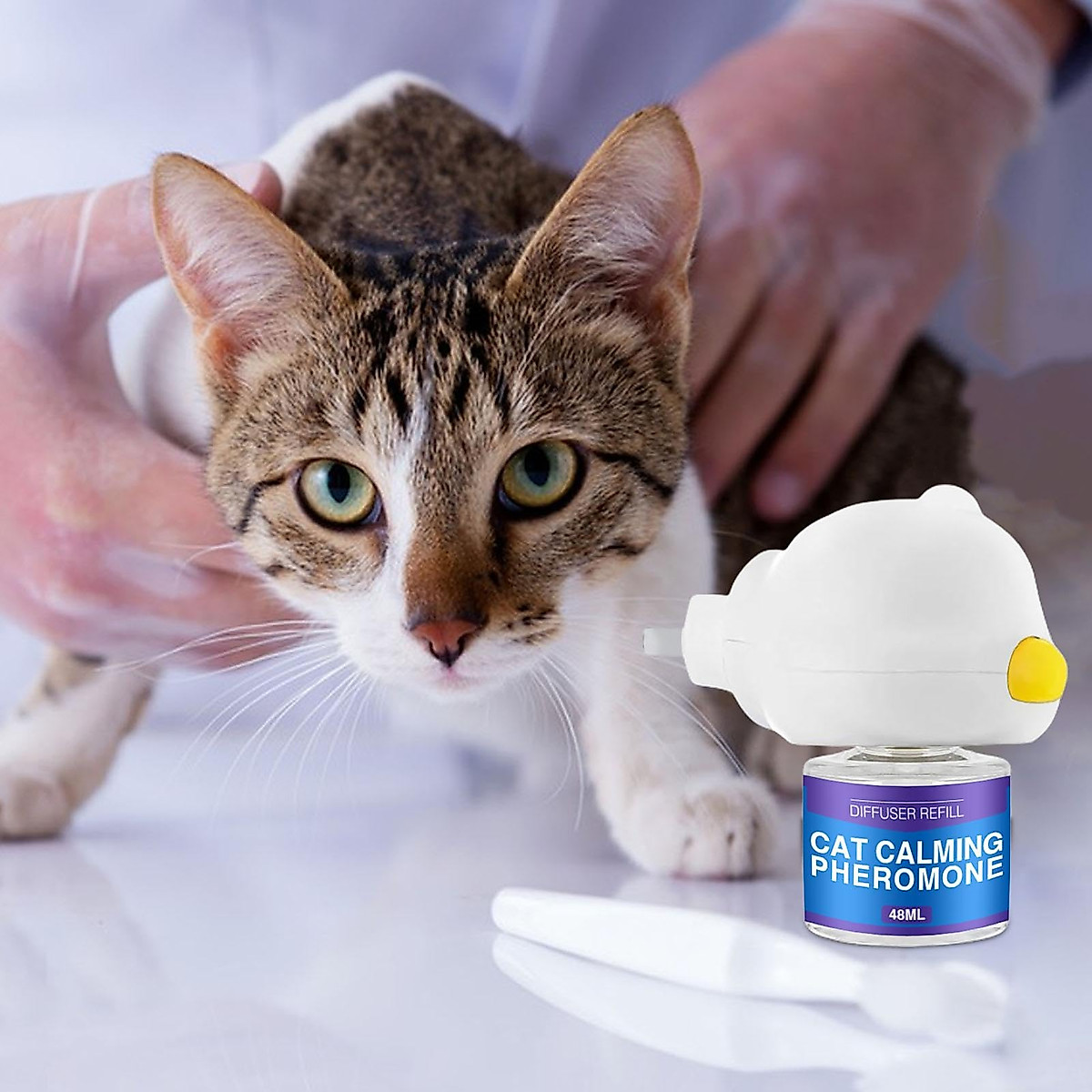 Cat Calming Diffuser - Cat Pheromone Diffuser, Natural Feline Calm Pheromones | Long Lasting Reduces Stress and anxietyy Cat Plug in Calm Diffuser, Anti anxietyy Cat Sedative Diffuser for Serenity