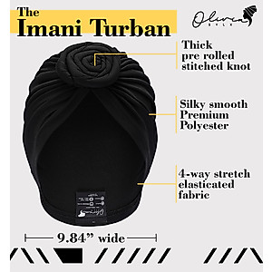 Olivia Sylx African Turban - Top Knot Turban & Pretied Head Wraps for Women - Stylish Head Turbans for Women Fashion
