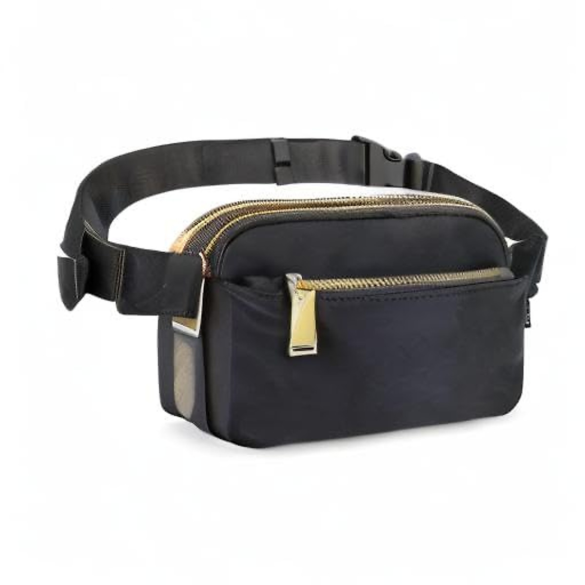 ZORFIN Fanny Packs for Women Men, Black Crossbody Fanny Pack, Belt Bag with Adjustable Strap, Fashion Waist Pack for Outdoors/Workout/Traveling/Casual/Running/Hiking/Cycling (Black)