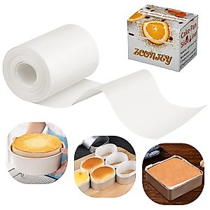Baking Parchment Paper Side Liners - Baking Strips Roll for Round Cake Pans, Cheesecake Springform Pan, Non Stick Pan Lining Paper 3.15in x 164ft, Pre-cut Heat Resistant Kitchen Paper