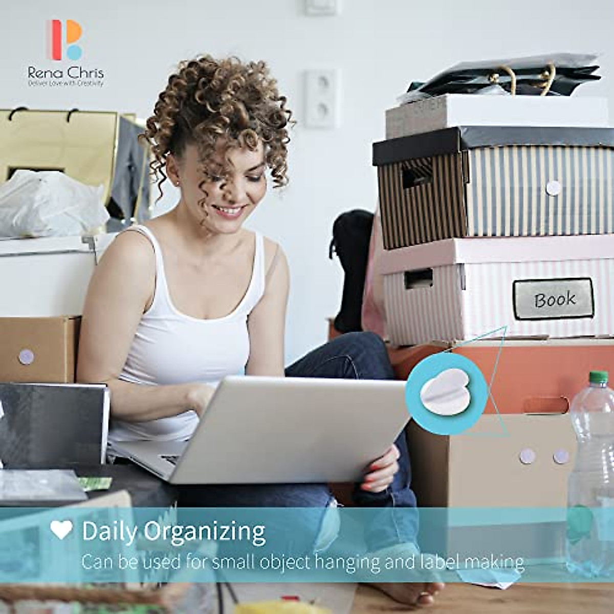 Self Adhesive Dots, Strong Adhesive 1000pcs(500 Pairs) 3/4" Diameter Sticky Back Coins Nylon Coins, Hook & Loop Dots with Waterproof Sticky Glue Coins Tapes, Very Suitable for Classroom, Office, Home