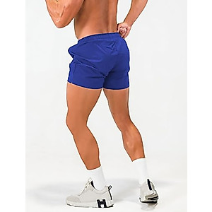 MAIKANONG Mens Workout Gym Shorts Quick Dry Running Shorts with Liner Training Athletic Shorts with Zipper Pockets Navy