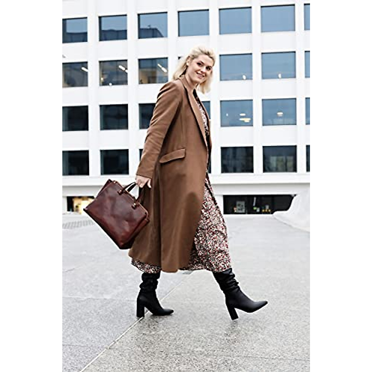 Time Resistance Leather Handbag Top Handle Bag Purse for Women