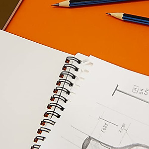 Bazic Spiral Bound Premium Sketch Book, 8.5 x 11 Inches, 30 Sheets (1 Book), (5045)