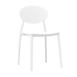 Porthos Home Byron Dining Chairs Set of 2 Made of Durable and Waterproof Plastic, Stackable Design with Round Back and Squarish Seat (Great for Dining Rooms and Kitchens of Every Size)
