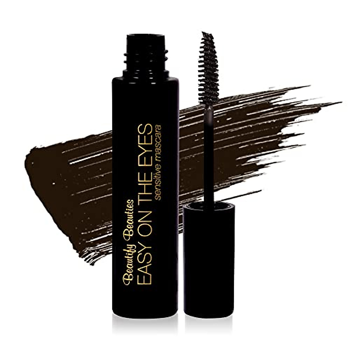 EASY ON THE EYES Sensitive Eye Mascara By Beautify Beauties - Hypoallergenic Mascara For Contact Lens Wearers – Non-irritating, Fragrance-free Mascara For Natural Looking Lashes- 0.35 oz (Black/Brown)