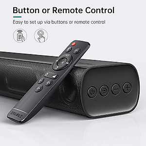 SAKOBS Sound Bars for TV, Soundbar for TV Built-in DSP PC Speaker with Bluetooth, 3D Surround Sound 16'' Mini Sound Bar Audio System for Home Theater/Gaming/Projectors, Combined AUX/Opt Connectivity