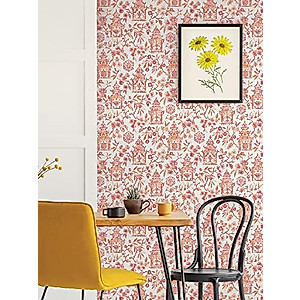 NuWallpaper NUS4034 Danson Peel & Stick Wallpaper, Coral