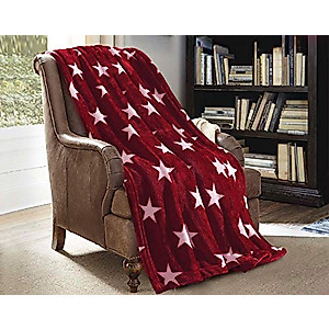 JML Throw Blankets for Couch, Fleece Throw Blanket 2 Pack - Soft Warm, Lightweight Plush Throw Blanket for Shawls and Wraps,Bed, Sofa, Chair, Travel, All Season Use, 50"x60", Star