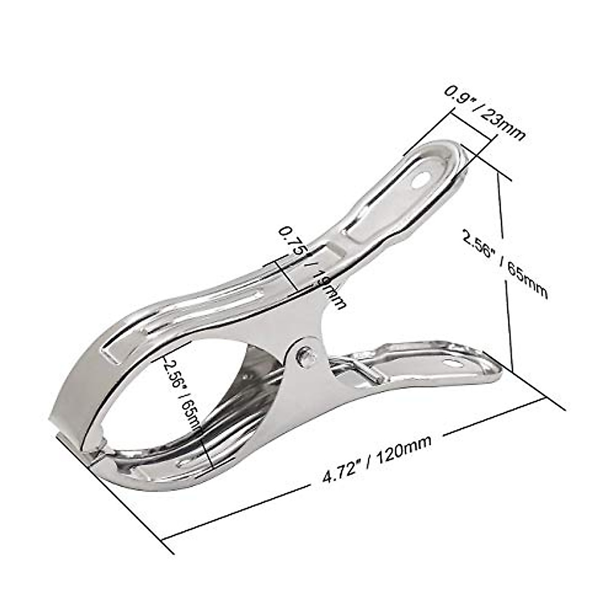 FOMMEN Large Heavy Duty Metal Clothespins 6 Packs Stainless Steel Clothespin,Big Beach Chair Towel Clips,Clamp for Quilt,Outdoor Light Clips