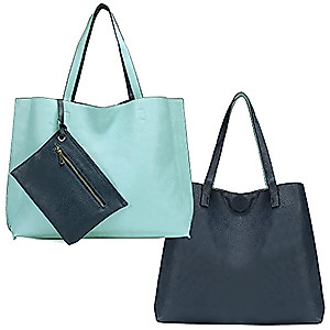 Scarleton Leather Tote Bag for Women, Womens Purses and Handbags, Reversible Tote Bags for Women, Purses for Women, H18425019, Blue