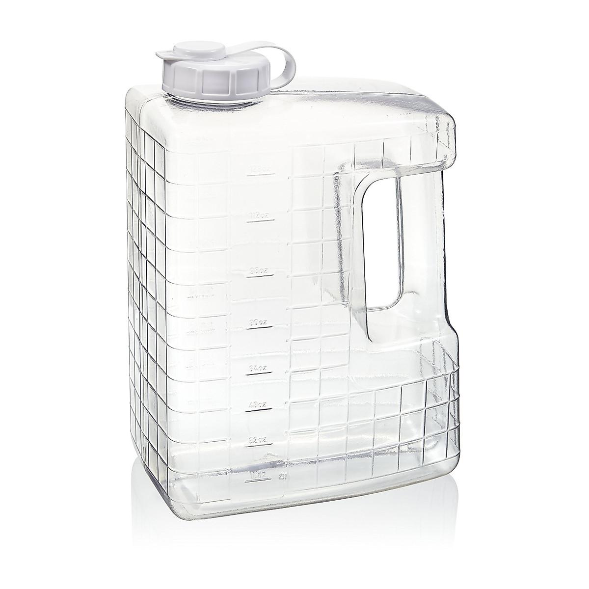 Arrow Home Products 1 Gallon Jug for Cold Drinks - Clear View Plastic Refrigerator Bottle w/ Cap, Easy-Pour Spout & Graduated Markings - Made in USA, BPA Free - Ideal for Water, Iced Tea, Juice, Milk