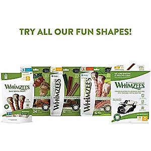 Paragon Whimzees Medium Dental Dog Treat Bundle: Stix and Alligator, Natural and Grain-Free