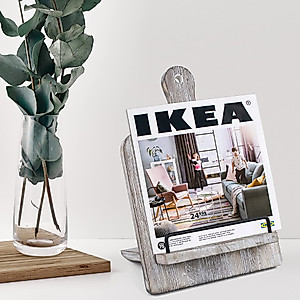 Wood Cookbook Stand Cookbook Holder: Kitchen Adjustable Cookbook Holder Recipe Stand for Counter Gray