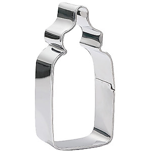 Baby Shower Cookie Cutter Set - 10 Piece - Baby Carriage, Onesie, Baby Romper, Bib, Bottle, Pacifier, Rattle, Foot, Angel Shaped Stainless Steel Cookie Cutters Molds for Kids Birthday Party Supplies