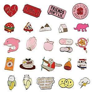 20 Mixed Style Enamel Brooch Pin Set, Cute Brooches Pins Jewelry Accessories Decoration Gift for Clothing Bags Jackets