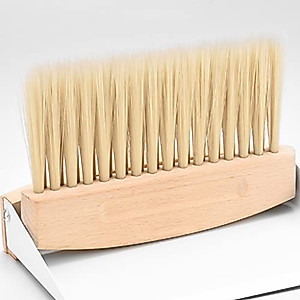 LYSLDH Magnetic Table Brush Desktop Dustpan Set for Crumbs Kitchen Broom Cleaning Tool Save Space Durable Natural Wood Practical