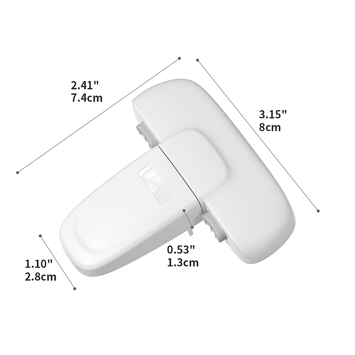 SAFELON 1 Pcs Child Proof Refrigerator Door Lock, Fridge Freezer Latch for Toddlers & Babies, Child & Baby Safety Lock for Single Door Refrigerators, no Tools Need or Drill (White)