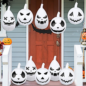 Jenaai 10 Pcs Inflatable Halloween Decorations Halloween Blow up Decorations Inflatable Halloween Hanging Outdoor Decorations for Halloween Outdoor Garden Yard Lawn Door Party Decorations(Ghost)