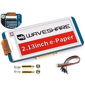 2.13inch e-Paper HAT for Raspberry Pi 4B/3B+/3B/2B/Zero/Zero W/ Zero2W/WH/forArdui/Jetson Nano/STM32, 250x122 Pixel White Black Red Three-Color E-Ink Display Screen, SPI Interface Full Refresh