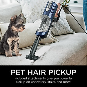 Shark HZ600 Ultralight Pet Pro Corded Stick Vacuum with PowerFins & Self-Cleaning Brushroll, Converts to Hand Vacuum, Pet Crevice & Upholstery Tools, Blue (Renewed)