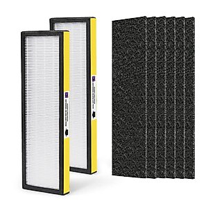 Nisreen Filter C FLT5000 Filter Compatible with Germ-Guardian True Hepa Filter Air Puri-fier AC5250PT AC5000E AC5300B AC5350W, 2 HEPA and 6 Pre-Filter