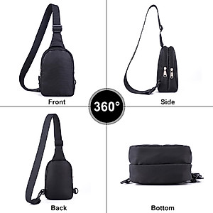 Mini Sling Bag, Casual Crossbody Bags for Women, Fanny Pack with Adjustable Strap, Black
