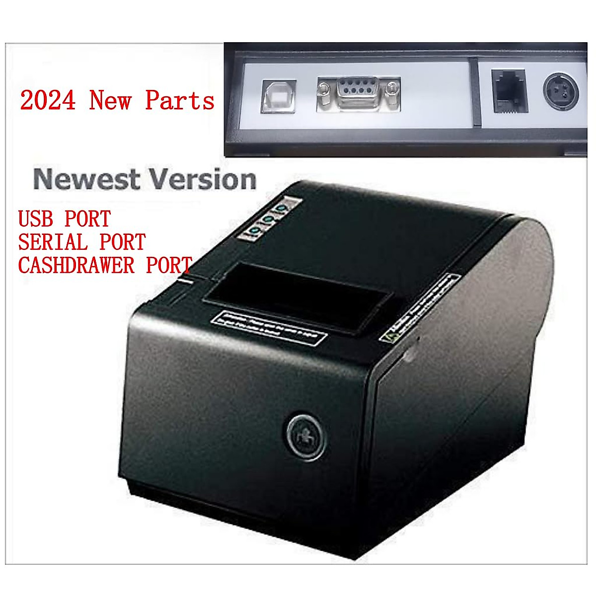 pbm GP-80250 ivn P-822D USB ONLY Thermal Receipt Printer, Cashdrawer Port,USB and Serial Port, AUTO Cut, Supports ESC/POS Star Commands, Compatible with EPSON Star Micronics, 1, Black