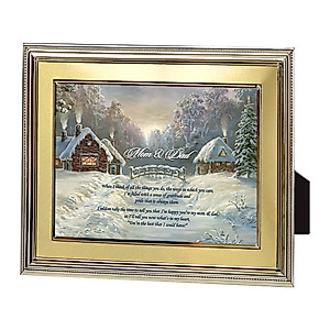 Parents Gift, Thank You to Mom and Dad from Son or Daughter, Beautiful Cottage Scene with Sweet Poem in 5x7 Inch Frame