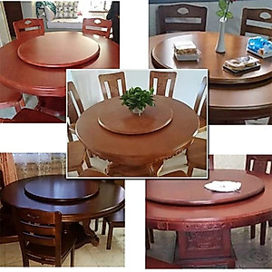 WEBUP 28in 32in 36in 40in Wood Rotating Turntable Kitchen Lazy Susan Rustic Bamboo Swivel Plate For Table, 360 Degree Swivel Solid Wood Tray-Dark Espresso (Color : B, Size : 32in/80cm)