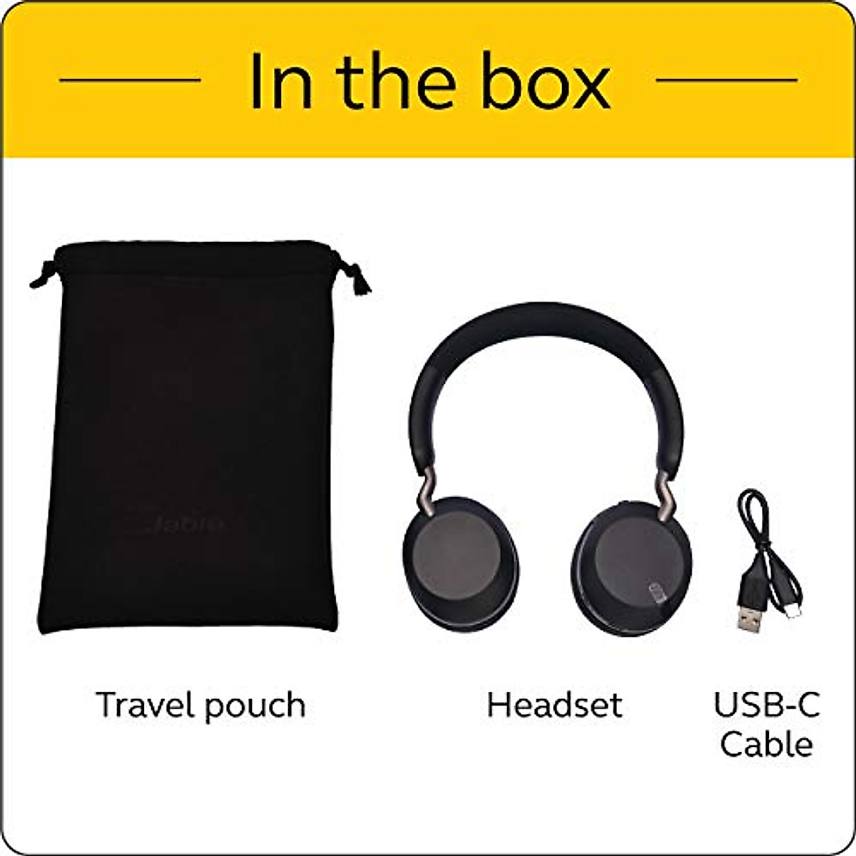 Jabra Elite 45h, Titanium Black – On-Ear Wireless Headphones with Up to 50 Hours of Battery Life, Superior Sound with Advanced 40mm Speakers – Compact, Foldable & Lightweight Design