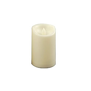 3"x5" Waterproof Battery Operated LED Pillar Candle Outdoor Flameless Flickering Fake Plastic Resin Electric Light with Timer for Birthday Baby Party Wedding Decoration Patio Garden Home Decor