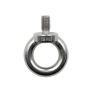 Hxchen 5Pcs M8x12 304 Stainless Steel Eye Bolt Male Thread Lifting Ring Eyebolt Screws Machinery Shoulder