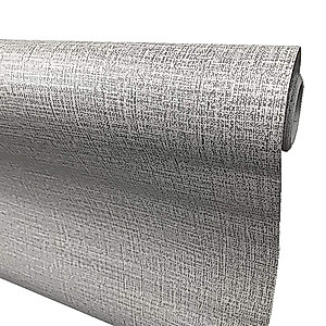 Yija Self-Adhesive Linen Gray Pattern Waterproof Shelf Drawer Liner Cabinet Sticker，Wallpaper 15.6Inch by 98Inch