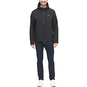 Tommy Hilfiger Men's Lightweight Performance Softshell Hoody Jacket, Black, Medium