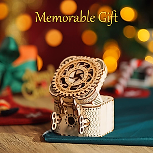 ROKR 3D Wooden Puzzle Mechanical Treasure Box Model DIY Brain Teaser Projects for Adult Kid Age 14+