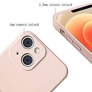 Ultra Slim Liquid Silicone Gel Case Compatible for iPhone 13 Mini 5.4 inch 2021 with Card Holder Sleeves Slot Anti-Scratch Shockproof Wallet Cover for iPhone 13 Mini (Pink)