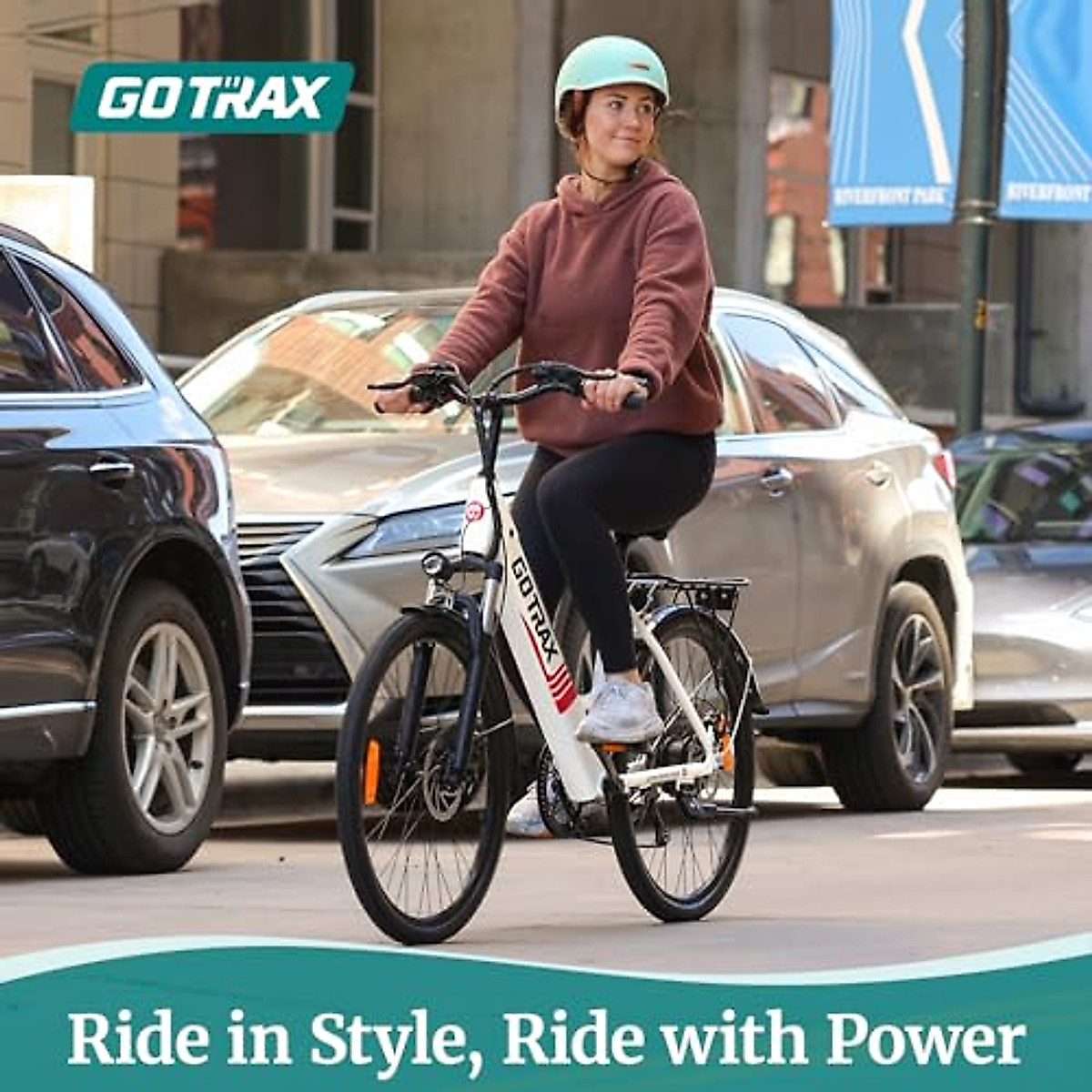 Gotrax Endura 26" Electric Bike with 28 Miles (Pedal-assist1) by 36V Battery, 15.5Mph Power by 250W, 3 Pedal-Assist Levels & Adjustable Seat, 7-Speed & Front Shock Absorber for Adult Bicycle White