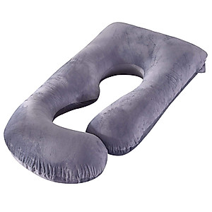 BATTOP Pregnancy Pillow Cover for U+J Shaped Body Pillow,57 inch Large Pregnancy Pillowcase,Cooling,Machine Washable Replacement Cover,Fits Most 55/57 Inch,Cover Only