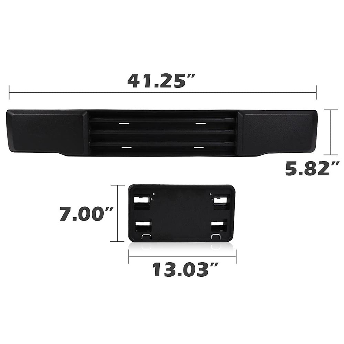 G-PLUS Front Bumper + License Plate Bracket Mount Fascia Cover Compatible with Ford F150 2015-2017 Replacement FL3Z-17E810-AA & FL3Z-17A385-A