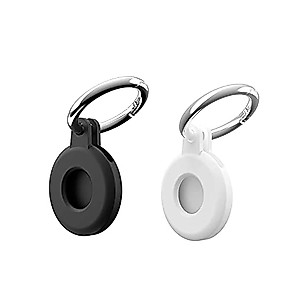 Zcooooool 2pcs Thickened Airtag Case Silicone Protector Cover Skin for Apple Airtags Washable Airtag Holder , Airtag Keychain , Airtag Keyring